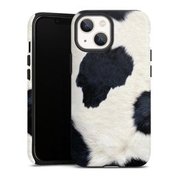 DeinDesign iPhone 13 Mini Handy Panzer Handyh&uuml;lle robuste Outdoor H&uuml;lle Schutzh&uuml;lle gl&auml;nzend Animal Look Animal Print Cow Skin Tough Case