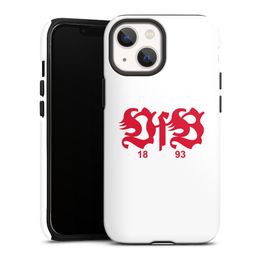 DeinDesign iPhone 13 Mini Handy Panzer Handyh&uuml;lle robuste Outdoor H&uuml;lle Schutzh&uuml;lle gl&auml;nzend Official Licensed Product Lettering Vfb Stuttgart Tough Case
