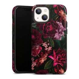 DeinDesign iPhone 13 Mini Handy Panzer Handyh&uuml;lle robuste Outdoor H&uuml;lle Schutzh&uuml;lle gl&auml;nzend Flowers Blossom Rose Tough Case