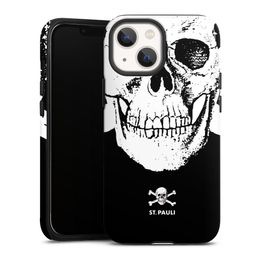 DeinDesign iPhone 13 Mini Handy Panzer Handyh&uuml;lle robuste Outdoor H&uuml;lle Schutzh&uuml;lle gl&auml;nzend Totenkopf Fc St. Pauli Official Licensed Product Tough Case