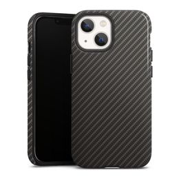 DeinDesign iPhone 13 Mini Handy Panzer Handyh&uuml;lle robuste Outdoor H&uuml;lle Schutzh&uuml;lle gl&auml;nzend Carbon Metallic Look Muster Tough Case