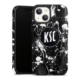 DeinDesign iPhone 13 Mini Handy Panzer Handyh&uuml;lle robuste Outdoor H&uuml;lle Schutzh&uuml;lle gl&auml;nzend Karlsruher Sc Ksc Official Licensed Product Tough Case