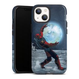 DeinDesign iPhone 13 Mini Handy Panzer Handyh&uuml;lle robuste Outdoor H&uuml;lle Schutzh&uuml;lle gl&auml;nzend Moon Marvel Deadpool Tough Case
