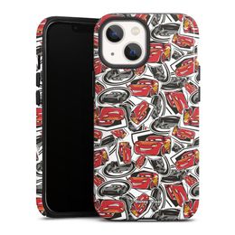DeinDesign iPhone 13 Mini Handy Panzer Handyh&uuml;lle robuste Outdoor H&uuml;lle Schutzh&uuml;lle gl&auml;nzend Cars Lightning Mcqueen 95 Disney Pixar Tough Case
