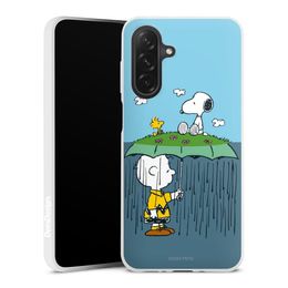 DeinDesign Galaxy A26 Handy Silikon H&uuml;lle Case wei&szlig; Handyh&uuml;lle Peanuts Children Snoopy Silikon Case