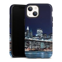 DeinDesign iPhone 13 Mini Handy Panzer Handyh&uuml;lle robuste Outdoor H&uuml;lle Schutzh&uuml;lle gl&auml;nzend Usa Brooklyn Bridge New York Tough Case