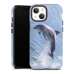 DeinDesign iPhone 13 Mini Handy Panzer Handyh&uuml;lle robuste Outdoor H&uuml;lle Schutzh&uuml;lle gl&auml;nzend Wale Ocean Dolphin Tough Case