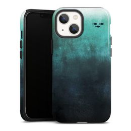 DeinDesign iPhone 13 Mini Handy Panzer Handyh&uuml;lle robuste Outdoor H&uuml;lle Schutzh&uuml;lle gl&auml;nzend Turquoise Water Fish Tough Case