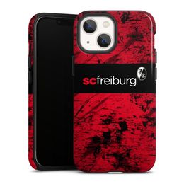 DeinDesign iPhone 13 Mini Handy Panzer Handyh&uuml;lle robuste Outdoor H&uuml;lle Schutzh&uuml;lle gl&auml;nzend Official Licensed Product Sc Freiburg Logo Tough Case