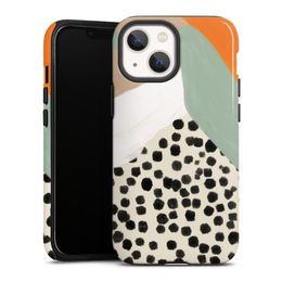 DeinDesign iPhone 13 Mini Handy Panzer Handyh&uuml;lle robuste Outdoor H&uuml;lle Schutzh&uuml;lle gl&auml;nzend Abstract Boho Kunst Tough Case
