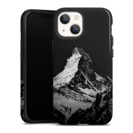 DeinDesign iPhone 13 Mini Handy Panzer Handyh&uuml;lle robuste Outdoor H&uuml;lle Schutzh&uuml;lle gl&auml;nzend Mountain Snow Mountain Top Tough Case
