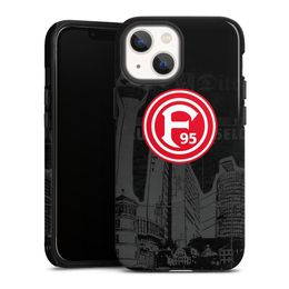 DeinDesign iPhone 13 Mini Handy Panzer Handyh&uuml;lle robuste Outdoor H&uuml;lle Schutzh&uuml;lle gl&auml;nzend Official Licensed Product Logo Fortuna D&uuml;sseldorf Tough Case
