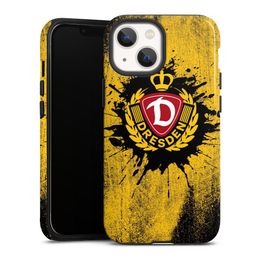 DeinDesign iPhone 13 Mini Handy Panzer Handyh&uuml;lle robuste Outdoor H&uuml;lle Schutzh&uuml;lle gl&auml;nzend Official Licensed Product Soccer Sg Dynamo Dresden Tough Case