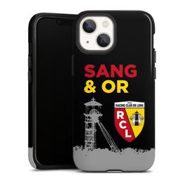 DeinDesign iPhone 13 Mini Handy Panzer Handyh&uuml;lle robuste Outdoor H&uuml;lle Schutzh&uuml;lle gl&auml;nzend Racing Club De Lens Official Licensed Product Rcl Tough Case