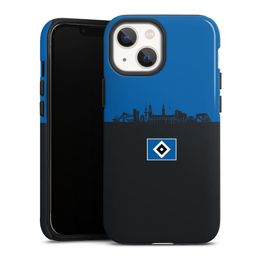 DeinDesign iPhone 13 Mini Handy Panzer Handyh&uuml;lle robuste Outdoor H&uuml;lle Schutzh&uuml;lle gl&auml;nzend Hsv Skyline Hamburg Tough Case