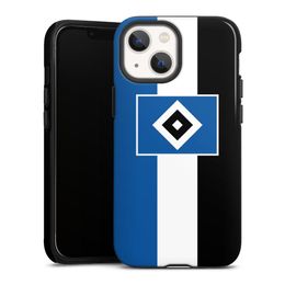 DeinDesign iPhone 13 Mini Handy Panzer Handyh&uuml;lle robuste Outdoor H&uuml;lle Schutzh&uuml;lle gl&auml;nzend Stripes Hamburger Sv Hsv Tough Case
