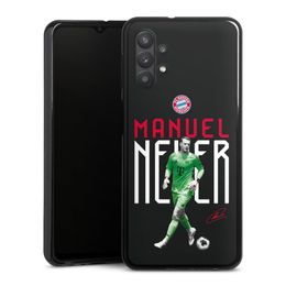 DeinDesign Galaxy A32 5G Handy Silikon H&uuml;lle Case schwarz Handyh&uuml;lle Fc Bayern M&uuml;nchen Manuel Neuer Official Licensed Product