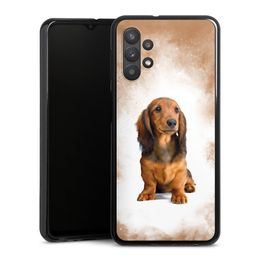 DeinDesign Galaxy A32 5G Handy Silikon H&uuml;lle Case schwarz Handyh&uuml;lle Dog Dachshund Pet
