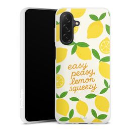DeinDesign Galaxy A26 Handy Silikon H&uuml;lle Case wei&szlig; Handyh&uuml;lle Spruch Statement Lemon Silikon Case