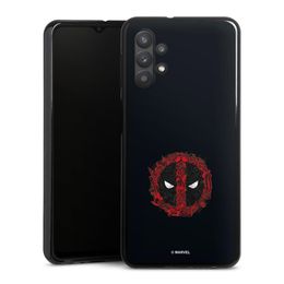 DeinDesign Galaxy A32 5G Handy Silikon H&uuml;lle Case schwarz Handyh&uuml;lle Deadpool Marvel Logo