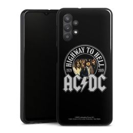 DeinDesign Galaxy A32 5G Handy Silikon H&uuml;lle Case schwarz Handyh&uuml;lle Acdc Official Licensed Product Rock