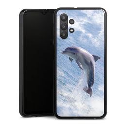 DeinDesign Galaxy A32 5G Handy Silikon H&uuml;lle Case schwarz Handyh&uuml;lle Dolphin Wale Ocean