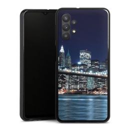 DeinDesign Galaxy A32 5G Handy Silikon H&uuml;lle Case schwarz Handyh&uuml;lle Brooklyn Bridge Usa New York