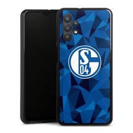 DeinDesign Galaxy A32 5G Handy Silikon H&uuml;lle Case schwarz Handyh&uuml;lle Fc Schalke 04 Muster Camouflage