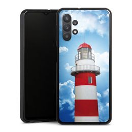 DeinDesign Galaxy A32 5G Handy Silikon H&uuml;lle Case schwarz Handyh&uuml;lle Sky Lighthouse Cloud
