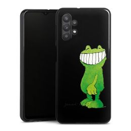 DeinDesign Galaxy A32 5G Handy Silikon H&uuml;lle Case schwarz Handyh&uuml;lle Motivation Frog Janosch