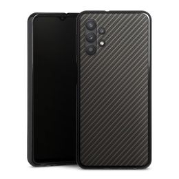 DeinDesign Galaxy A32 5G Handy Silikon H&uuml;lle Case schwarz Handyh&uuml;lle Carbon Muster Metallic Look