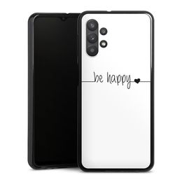 DeinDesign Galaxy A32 5G Handy Silikon H&uuml;lle Case schwarz Handyh&uuml;lle Sayings Statement Happiness