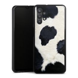 DeinDesign Galaxy A32 5G Handy Silikon H&uuml;lle Case schwarz Handyh&uuml;lle Animal Print Animal Look Cow Skin