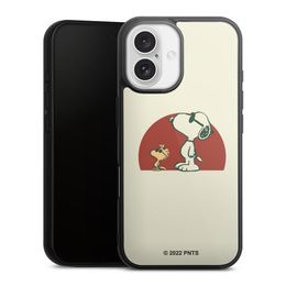 DeinDesign iPhone 16 Handy Gallery Case Handyh&uuml;lle 9H Geh&auml;rtetes Glas R&uuml;ckseite H&uuml;lle Snoopy Kindheit Official Licensed Product Gallery Case