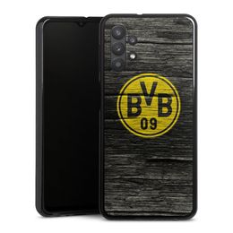 DeinDesign Galaxy A32 5G Handy Silikon H&uuml;lle Case schwarz Handyh&uuml;lle Bvb Wooden Look Borussia Dortmund