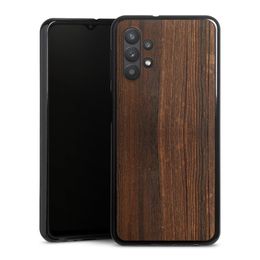 DeinDesign Galaxy A32 5G Handy Silikon H&uuml;lle Case schwarz Handyh&uuml;lle Nut Tree Wood Wooden Look
