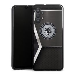 DeinDesign Galaxy A32 5G Handy Silikon H&uuml;lle Case schwarz Handyh&uuml;lle Metallic Look Eintracht Braunschweig Official Licensed Product