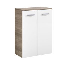 Fackelmann Midischrank 'Luxor' 60,2 x 82,6 x 32 cm Steinesche, wei&szlig; mit W&auml;schekorb