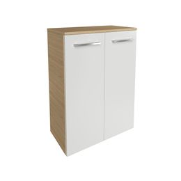 Fackelmann Midischrank 'B.Style' 60,2 x 82,6 x 32 cm Sandeiche, wei&szlig; mit W&auml;schekorb