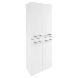 Fackelmann Hochschrank 'verona' 60 x 162 x 31,8 cm wei&szlig; mit W&auml;schekorb