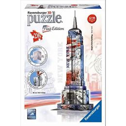 Ravensburger 12583 - Flag Edition Empire State Building - 3D Puzzle-Bauwerke, 216 Teile