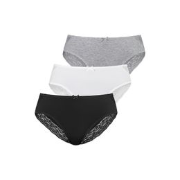Vivance By Lascana Slip Damen Gr&ouml;&szlig;e XL grau / schwarz / wei&szlig;