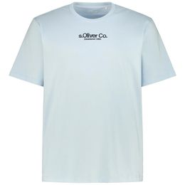 Herren Gro&szlig;e Gr&ouml;&szlig;en | s.Oliver T-Shirt mit Label-Print Farbe blau Gr&ouml;&szlig;e: 4XL