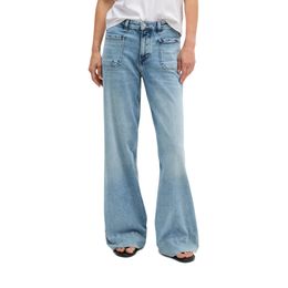 Marc O'Polo MARC O'POLO Damen Weite Jeans "aus Organic-Cotton-Polyester-Stretch"light blau, Gr. 34, unifarben, Obermaterial: 90% Baumwolle, 9% Polyester, 1%