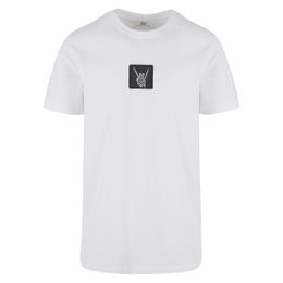 MisterTee Herren T-Shirt "MisterTee Herren Skelett Patch Tee"wei&szlig;, Gr. XS, bedruckt, 100% Baumwolle, Shirts