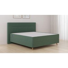 BRUNO Boxspringbett Premium 240x200cm in Gr&uuml;n | Matratzen-H&auml;rtegrad: Links H2 / Rechts H3 | mehrfach ausgezeichnet in Design & Qualit&auml;t