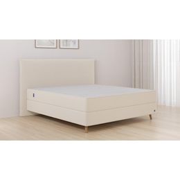 BRUNO Boxspringbett Premium 240x200cm in Beige | Matratzen-H&auml;rtegrad: Links H2 / Rechts H3 | mehrfach ausgezeichnet in Design & Qualit&auml;t