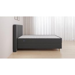 BRUNO Boxspringbett Premium 240x200cm in Schwarz Anthrazit | Matratzen-H&auml;rtegrad: Links H2 / Rechts H2 | mehrfach ausgezeichnet in Design & Qualit&auml;t