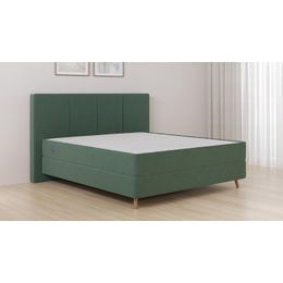 BRUNO Boxspringbett Premium 240x200cm in Gr&uuml;n | Matratzen-H&auml;rtegrad: Link H3 / Rechts H3 | mehrfach ausgezeichnet in Design & Qualit&auml;t