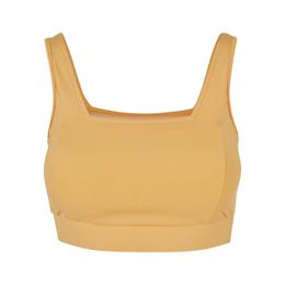 Urban Classics Damen Bralette "Urban Classics Damen Ladies Recycled Squared Sports Bra", Gr. XS, gelb, 78% Polyester, 22% Elasthan, BHs